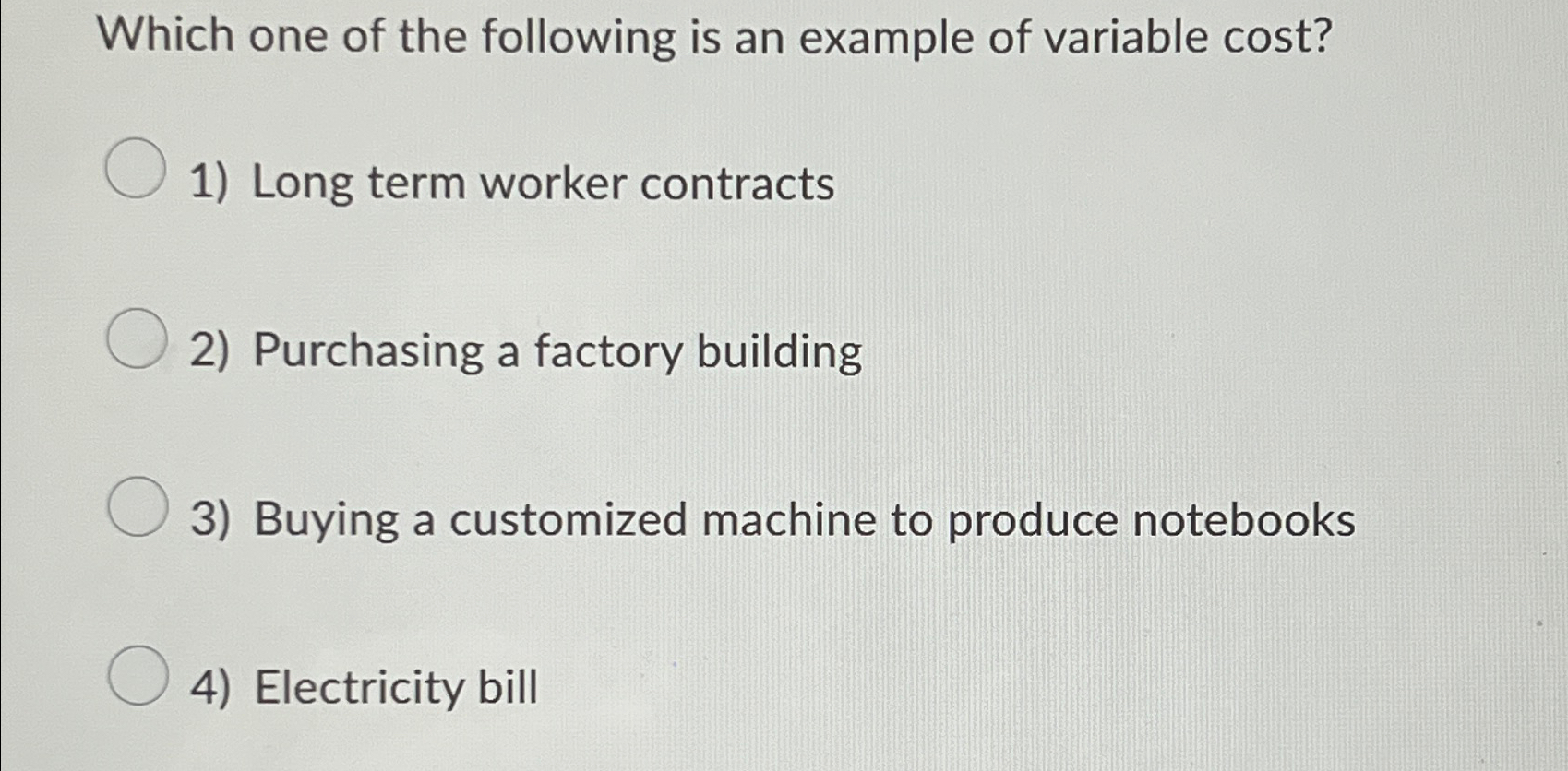 Solved Which one of the following is an example of variable | Chegg.com
