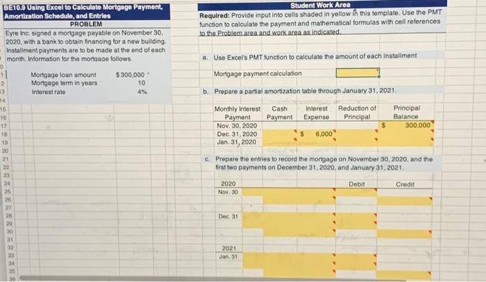 Solved Student Work Area Required: Provide input into cells | Chegg.com