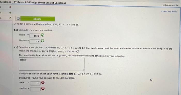 Solved Questions Problem 02 13 Algo Measures Of Location