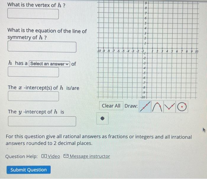 Solved Consider the function h(x)=x2+2x+2 Graph h(x) What is | Chegg.com