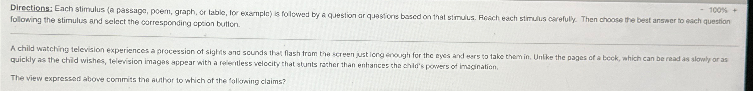 Solved Directions: Each stimulus (a passage, poem, graph, or | Chegg.com