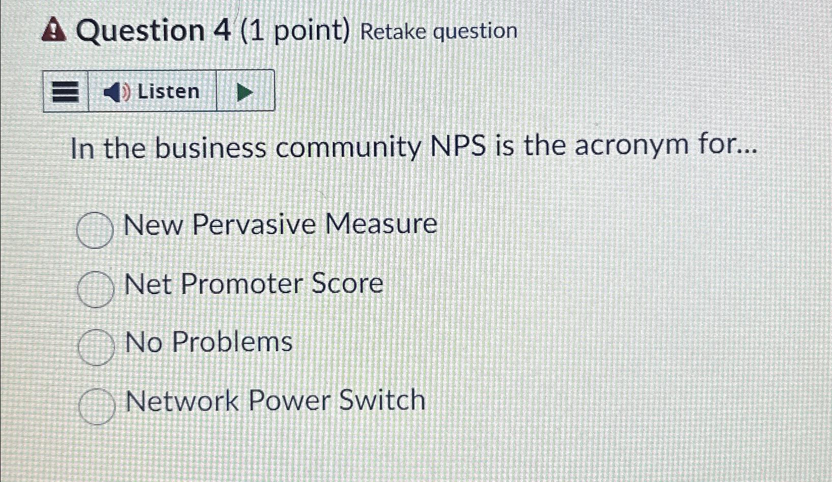 Solved Question 4 (1 ﻿point) ﻿Retake questionIn the business | Chegg.com