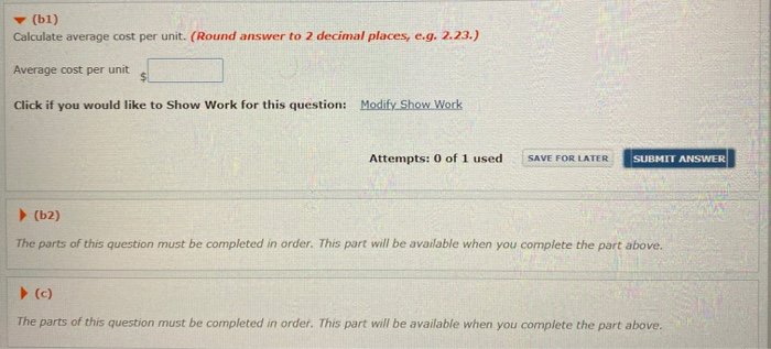Solved Problem 6-03A a, bl-b2, c (Part Level Submission) | Chegg.com