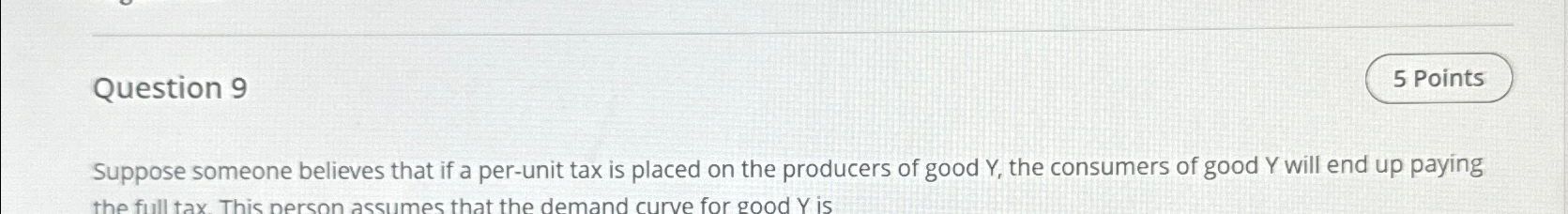 Solved Question 9Suppose someone believes that if a per-unit | Chegg.com