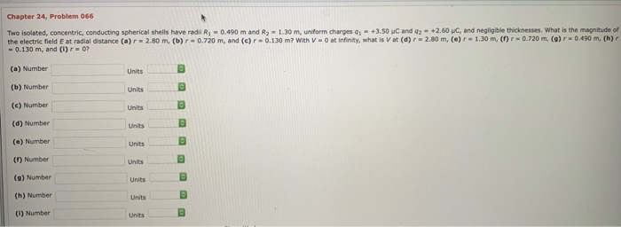 Solved Chapter 24, Problem 066 Two isolated, concentric, | Chegg.com