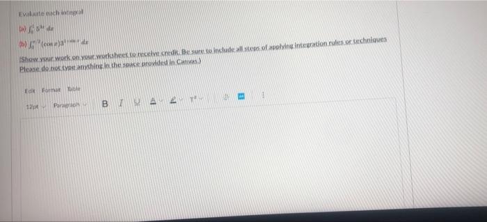 Solved Evaluate cach ole) Show your work on your worksheet | Chegg.com
