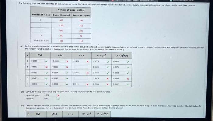 Solved (b) Compute the expected value and variance for x. | Chegg.com
