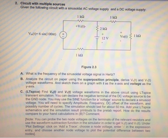 Solved 2. Circuit with multiple sources Given the following | Chegg.com