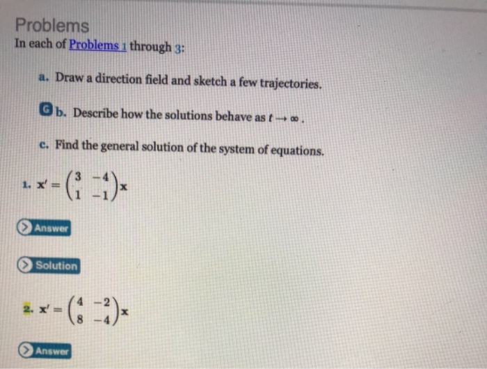 Solved Problems In each of Problems 1 through 3: a. Draw a | Chegg.com
