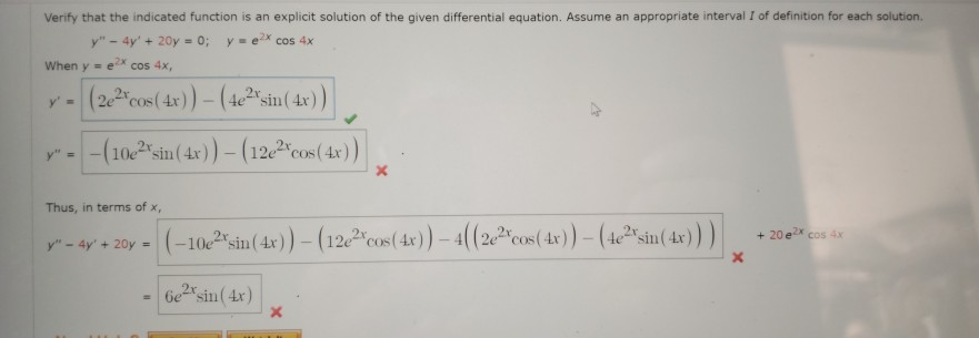 Solved Verify that the indicated function is an explicit | Chegg.com