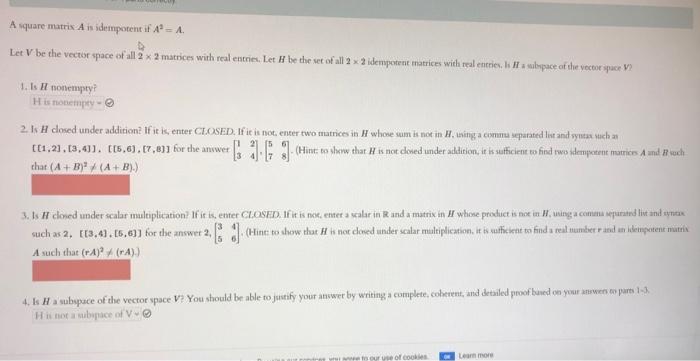 Solved need detailed explanantion on what is nonempty means, | Chegg.com