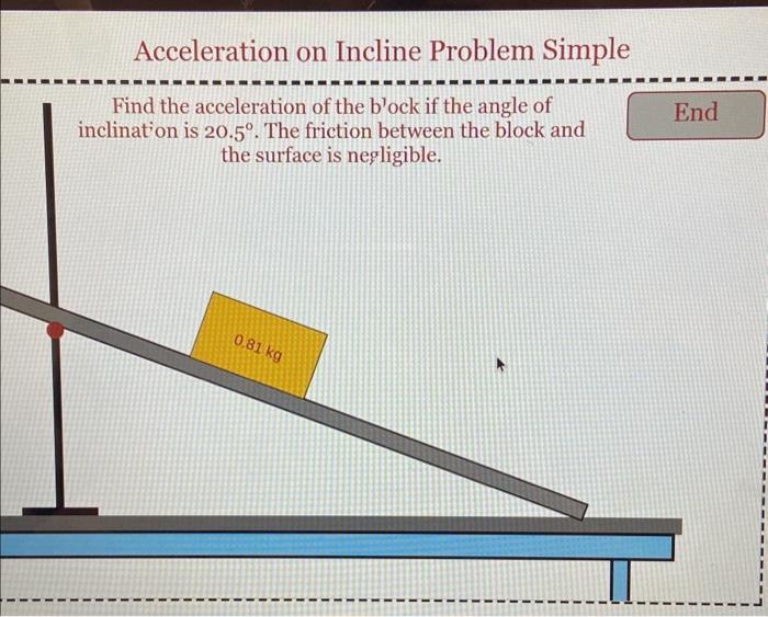 Solved Acceleration on Incline Problem Simple Find the | Chegg.com Solved Acceleration on Incline Problem Simple Find the | Chegg.com