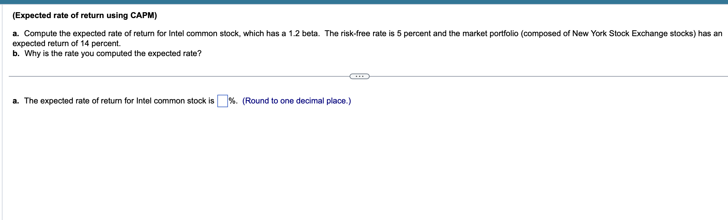 Solved (Expected rate of return using CAPM)a. ﻿Compute the | Chegg.com