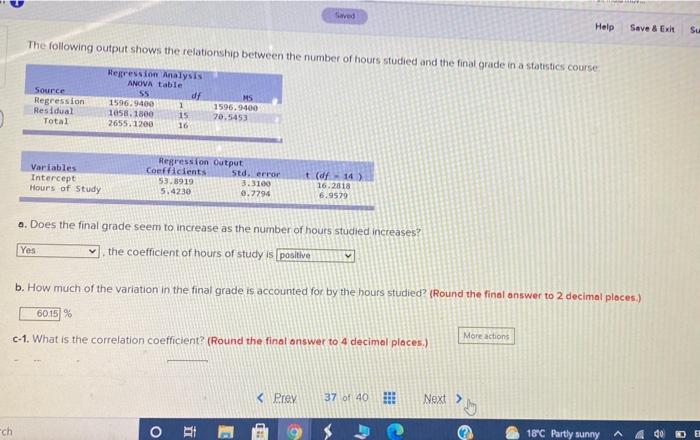 Solved Help Save & EXH Su The following output shows the | Chegg.com