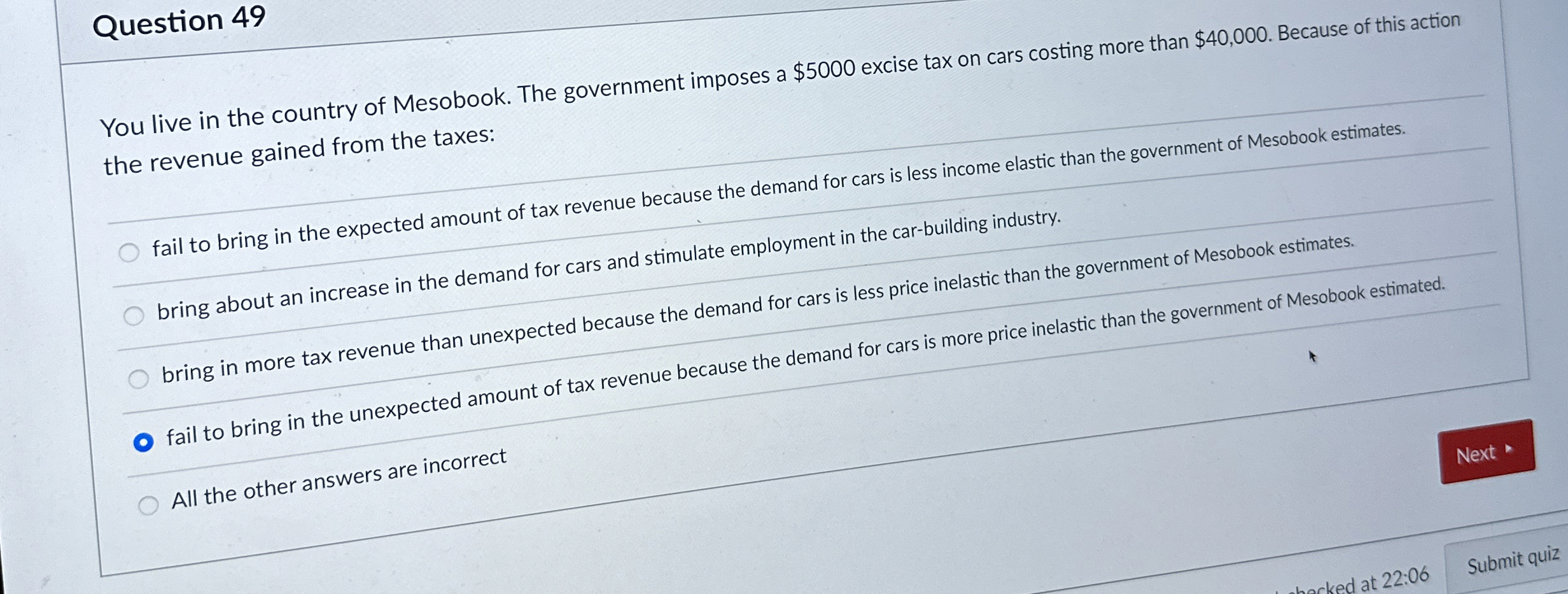 Solved Question 49You live in the country of Mesobook. The | Chegg.com