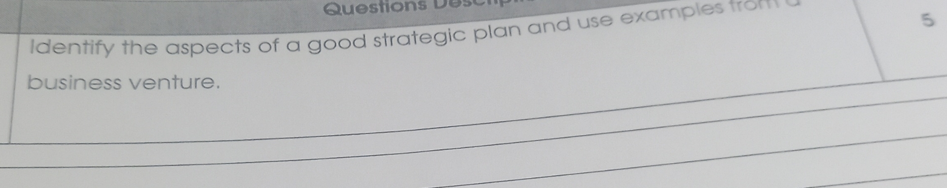 Solved Identify the aspects of a good strategic plan and use | Chegg.com