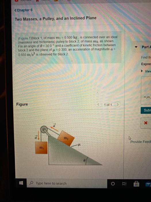 Solved (Figure 1)Block 1, of mass m1 = 0.500 kg , is | Chegg.com