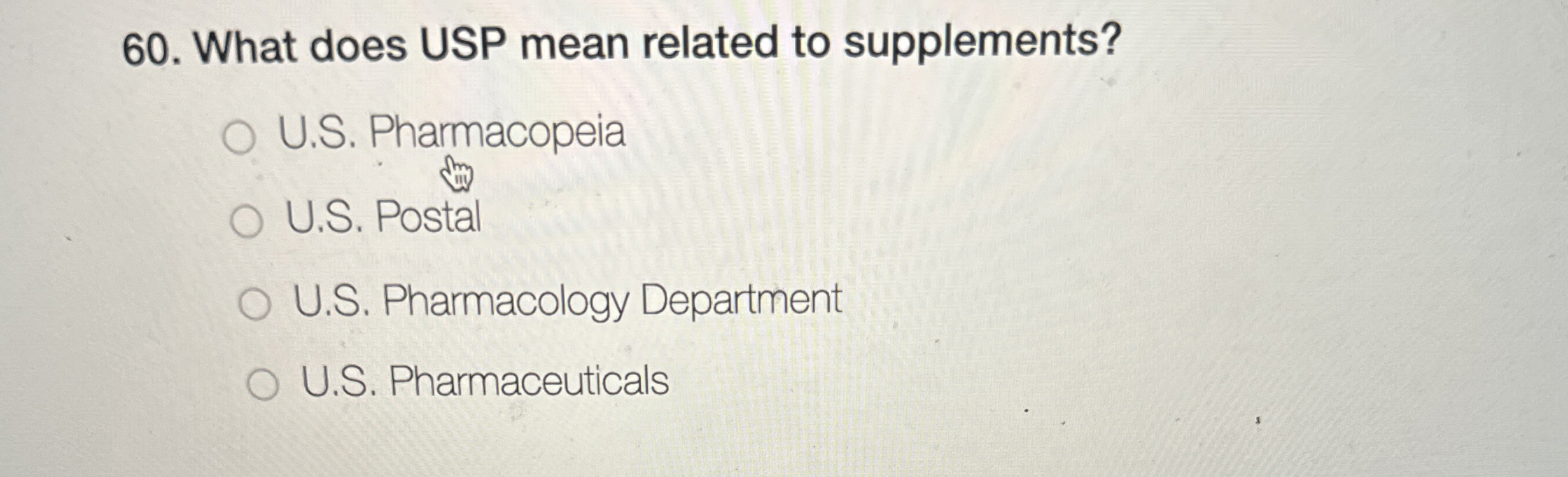 High Quality SOLUTION What does USP mean related to supplements?U.S ...