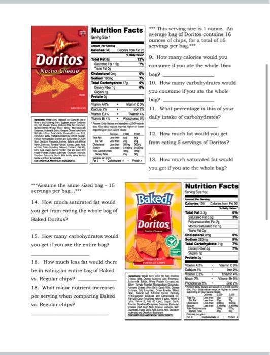 Solved LAB 02: ASSIGNMENT Nutrition I abel worksheet All | Chegg.com