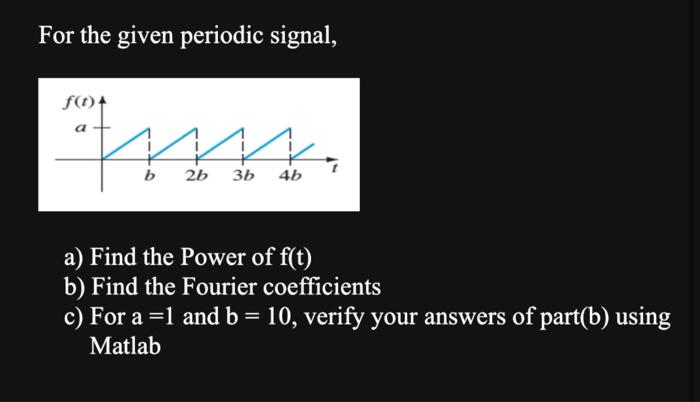 Solved For the given periodic signal, a) Find the Power of | Chegg.com