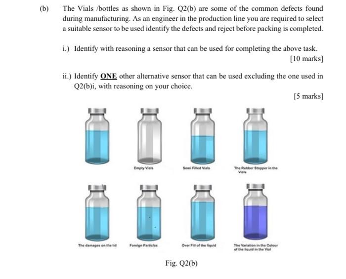 Solved (b) The Vials /bottles as shown in Fig. Q2(b) are | Chegg.com