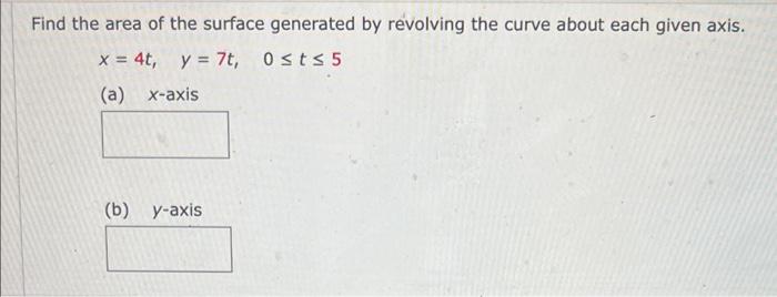 Solved Find the area of the surface generated by revolving | Chegg.com