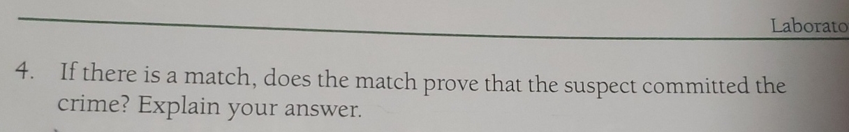 Solved If there is a match, does the match prove that the | Chegg.com