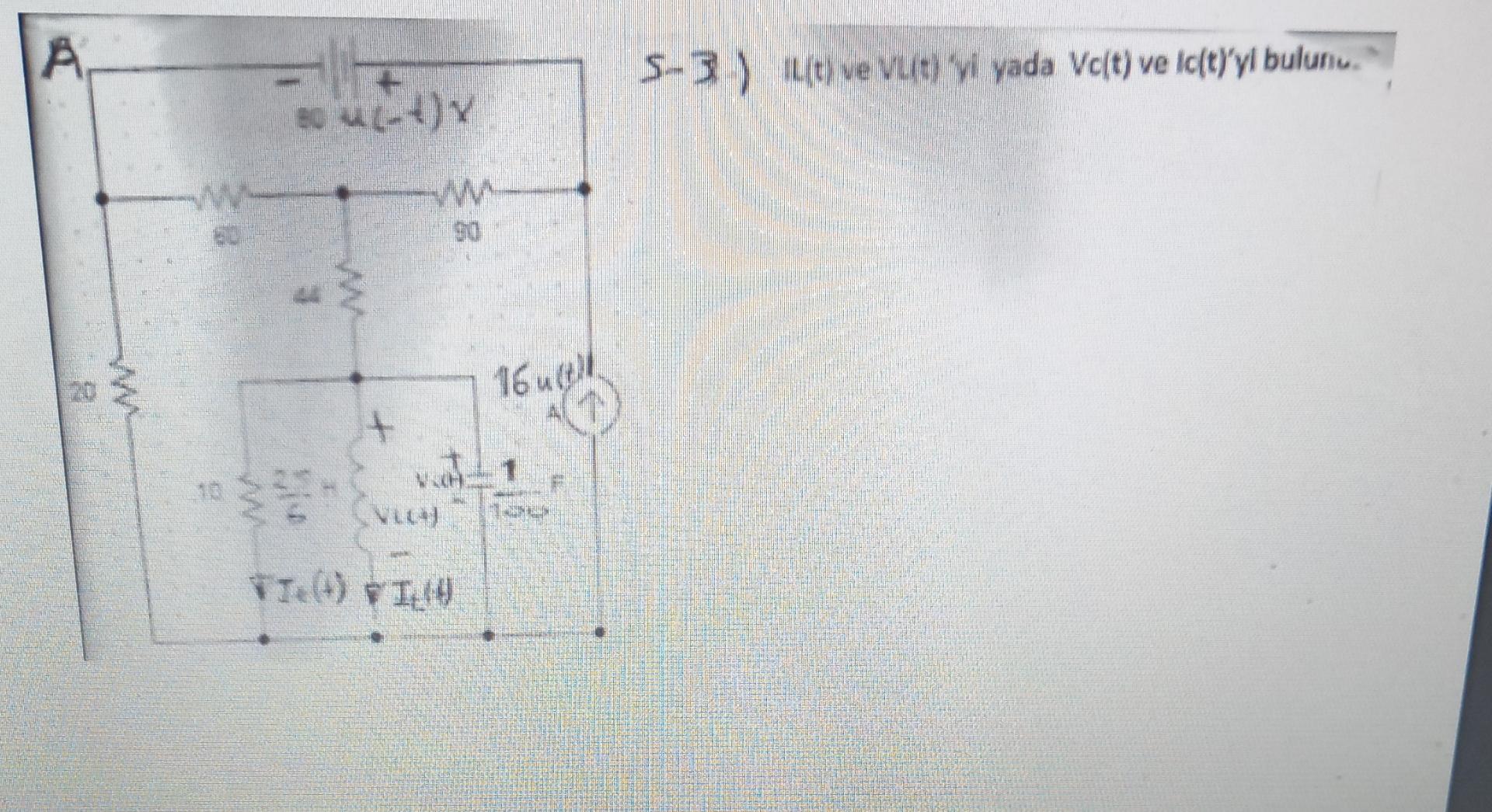 Solved Find ﻿a) ﻿iL(t) ,VL(t) ﻿b)Vc(t) ﻿and Ic(t) | Chegg.com