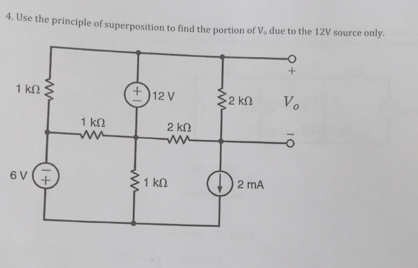 Solved 4. Use the principle of superposition to find the | Chegg.com