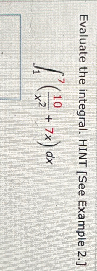Solved Evaluate the integral. HINT [See Example | Chegg.com