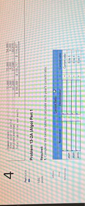 Solved 4Problem 13-2A (Algo) Part 1 Required: 1. Complete | Chegg.com