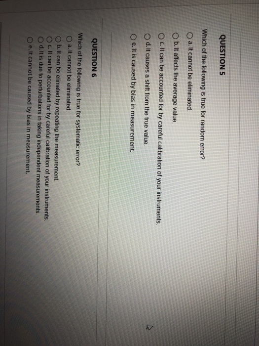 Solved QUESTION 5 Which of the following is true for random | Chegg.com