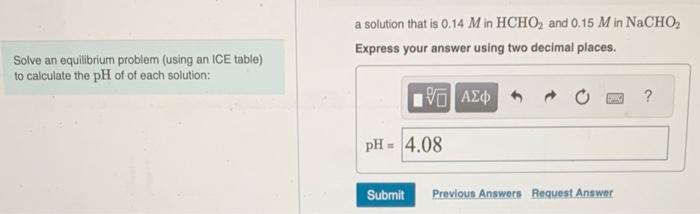 Solved a solution that is 0.14M in HCHO2 and 0.15M in NaCHO2 | Chegg.com