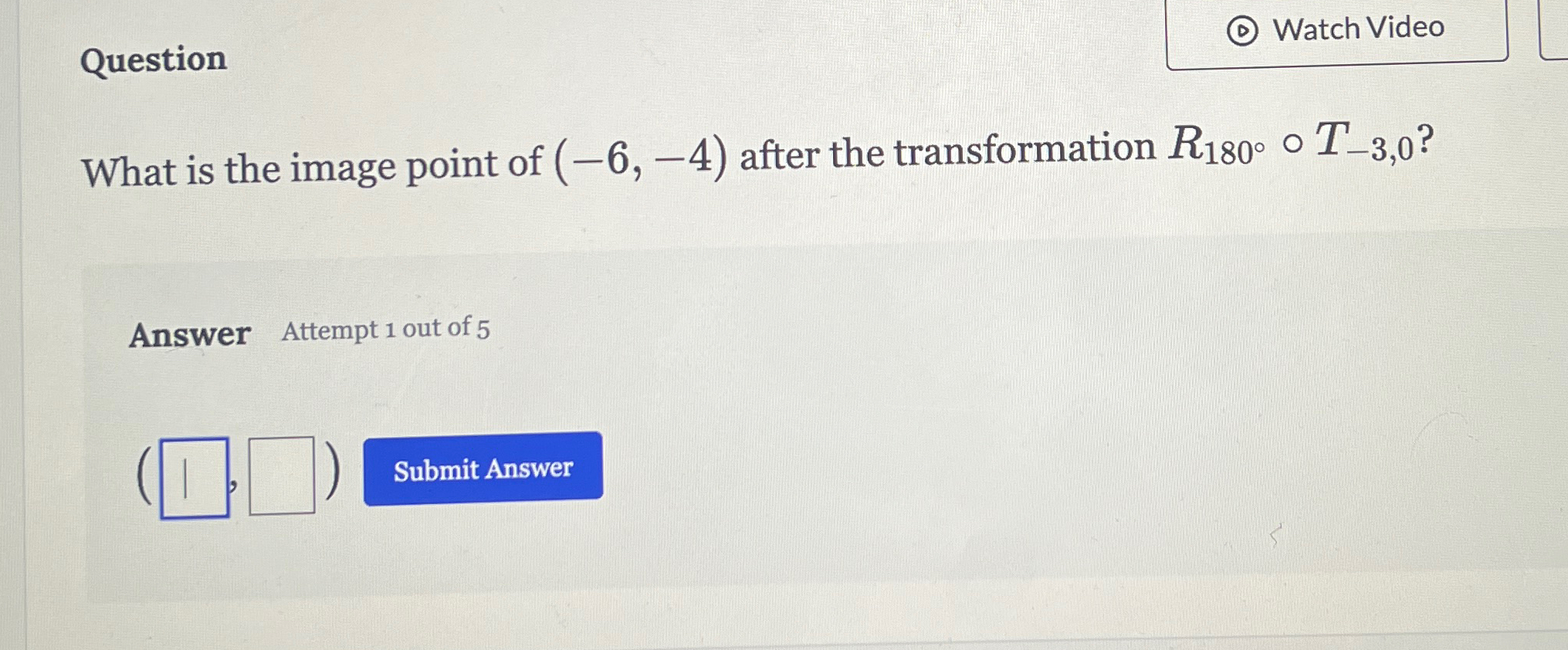 Solved QuestionWatch VideoWhat Is The Image Point Of 6 4 Chegg