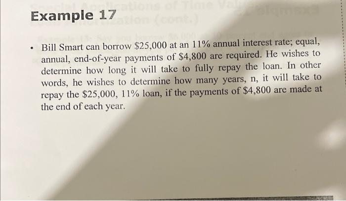 Solved Bill Smart can borrow $25,000 at an 11% annual | Chegg.com