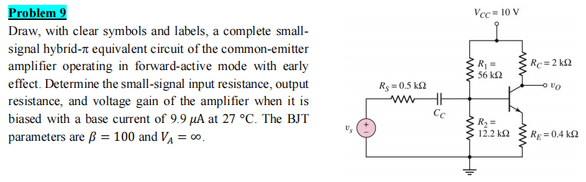 Solved Problem 9Draw, with clear symbols and labels, a | Chegg.com