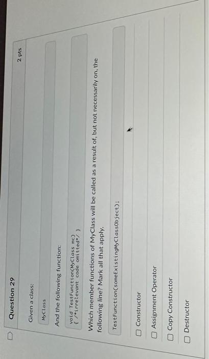 Solved Given a class: MyClass And the following function: | Chegg.com