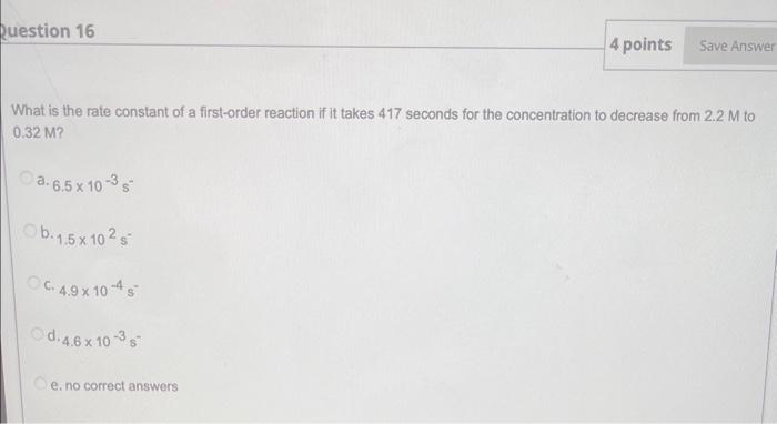 Solved What is the rate constant of a first-order reaction | Chegg.com