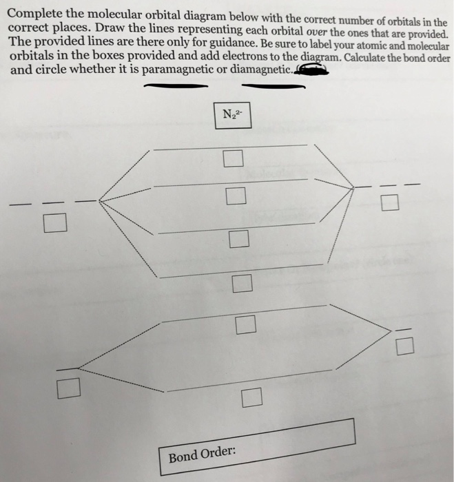 Solved Complete the molecular orbital diagram below with the | Chegg.com