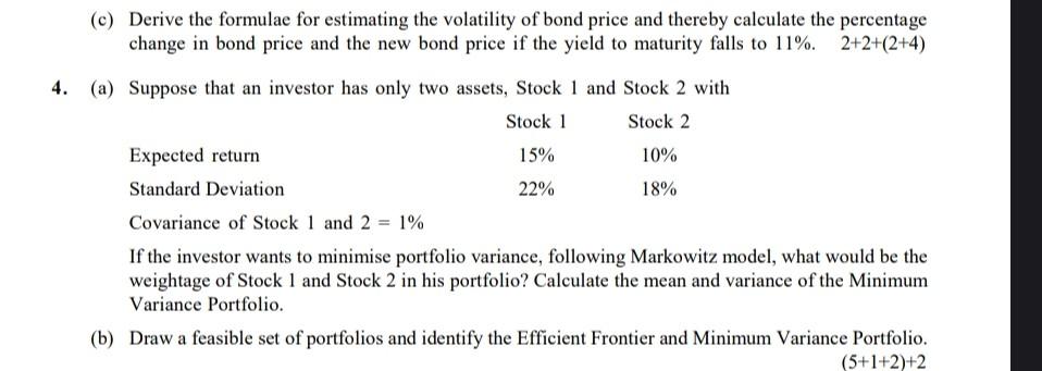 Solved (c) Derive the formulae for estimating the volatility | Chegg.com
