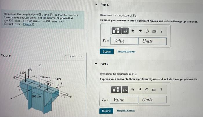 [solved] Determine The Magnitudes Of Fa And Fb So That The
