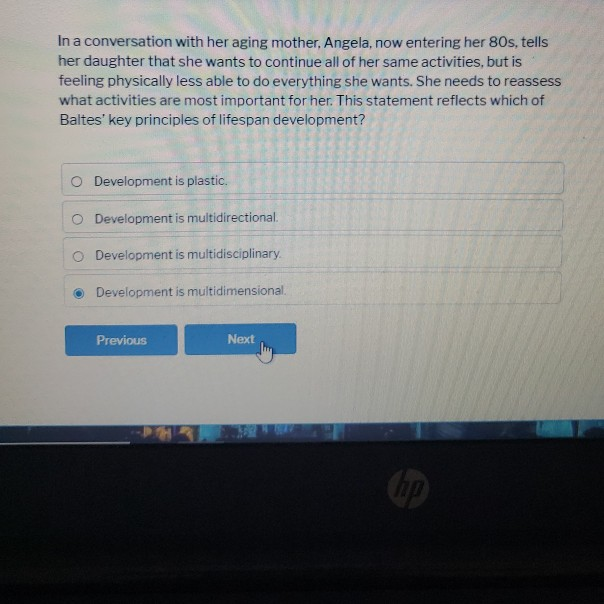 Solved In a conversation with her aging mother, Angela, now | Chegg.com
