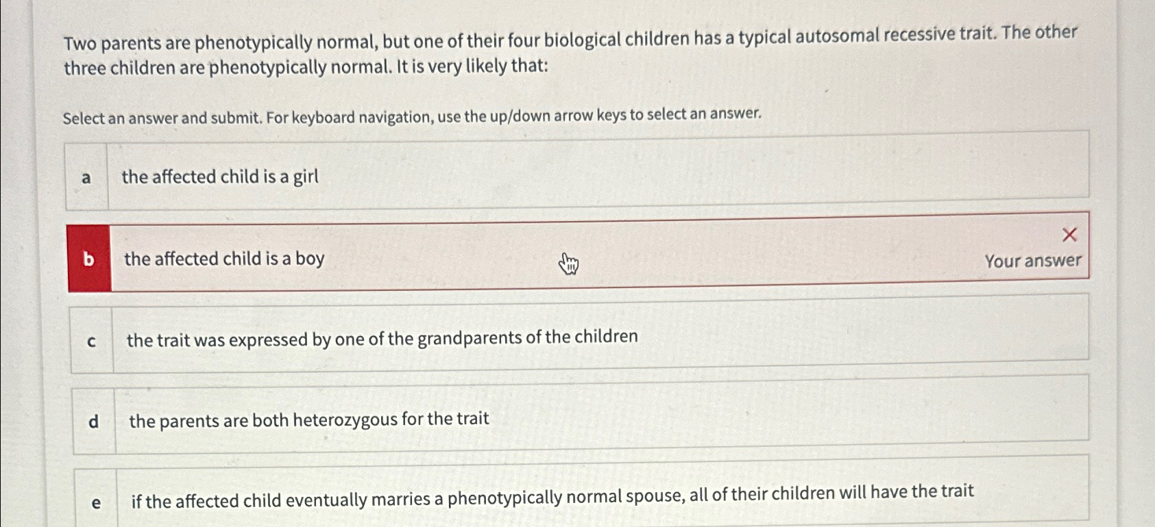 Solved Two parents are phenotypically normal, but one of | Chegg.com
