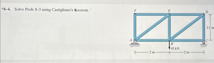 Solved Solve Prob. 8-3 using Castigliano's theorem. | Chegg.com Solved Solve Prob. 8-3 using Castigliano's theorem. | Chegg.com