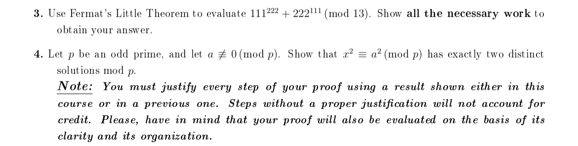 Solved Use Fermat's Little Theorem to evaluate | Chegg.com