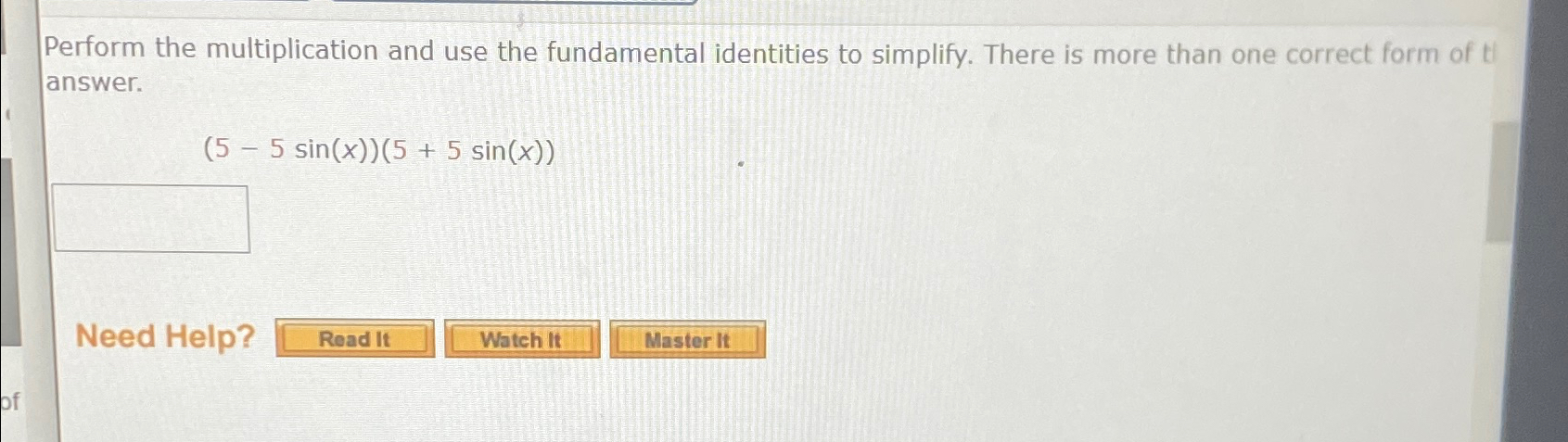 Solved Perform the multiplication and use the fundamental | Chegg.com