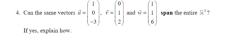 Solved Can the same vectors | Chegg.com