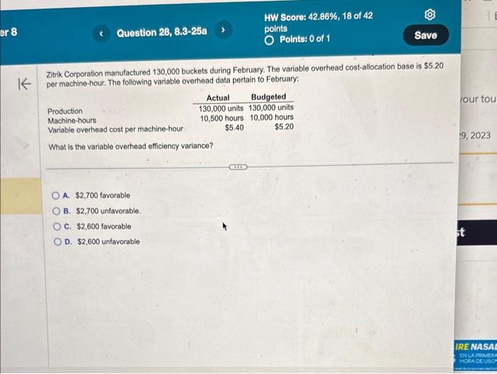 Solved Zitrik Corporation manufactured 130,000 buckets | Chegg.com