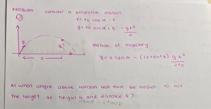 Solved x=v0cosα⋅t0sinα⋅t−2gt2 motion of irajectory | Chegg.com