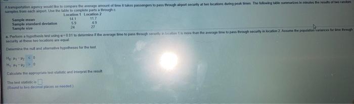 Solved 11 Asportation agency would to compare the average | Chegg.com